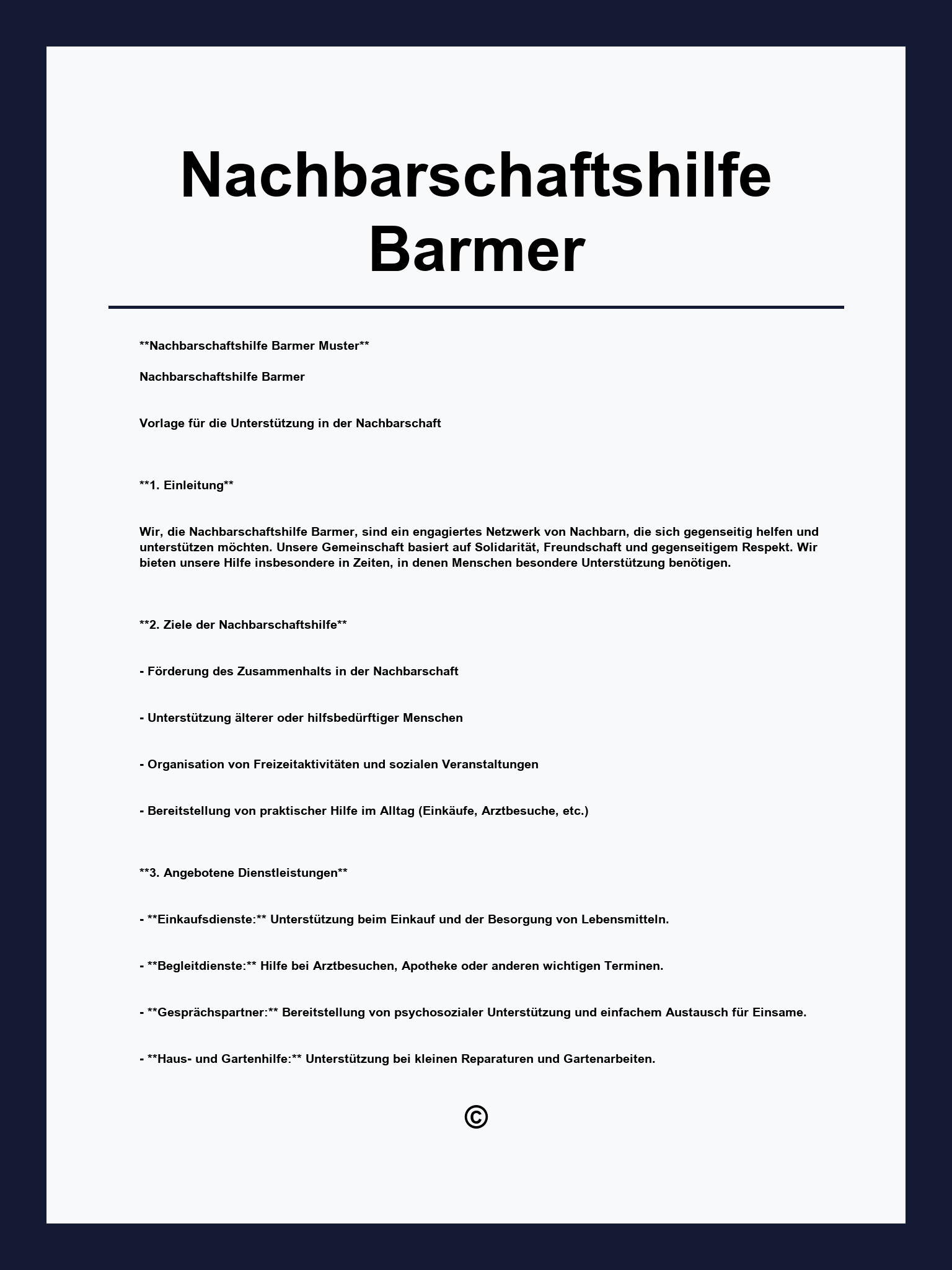 Formular Nachbarschaftshilfe Barmer